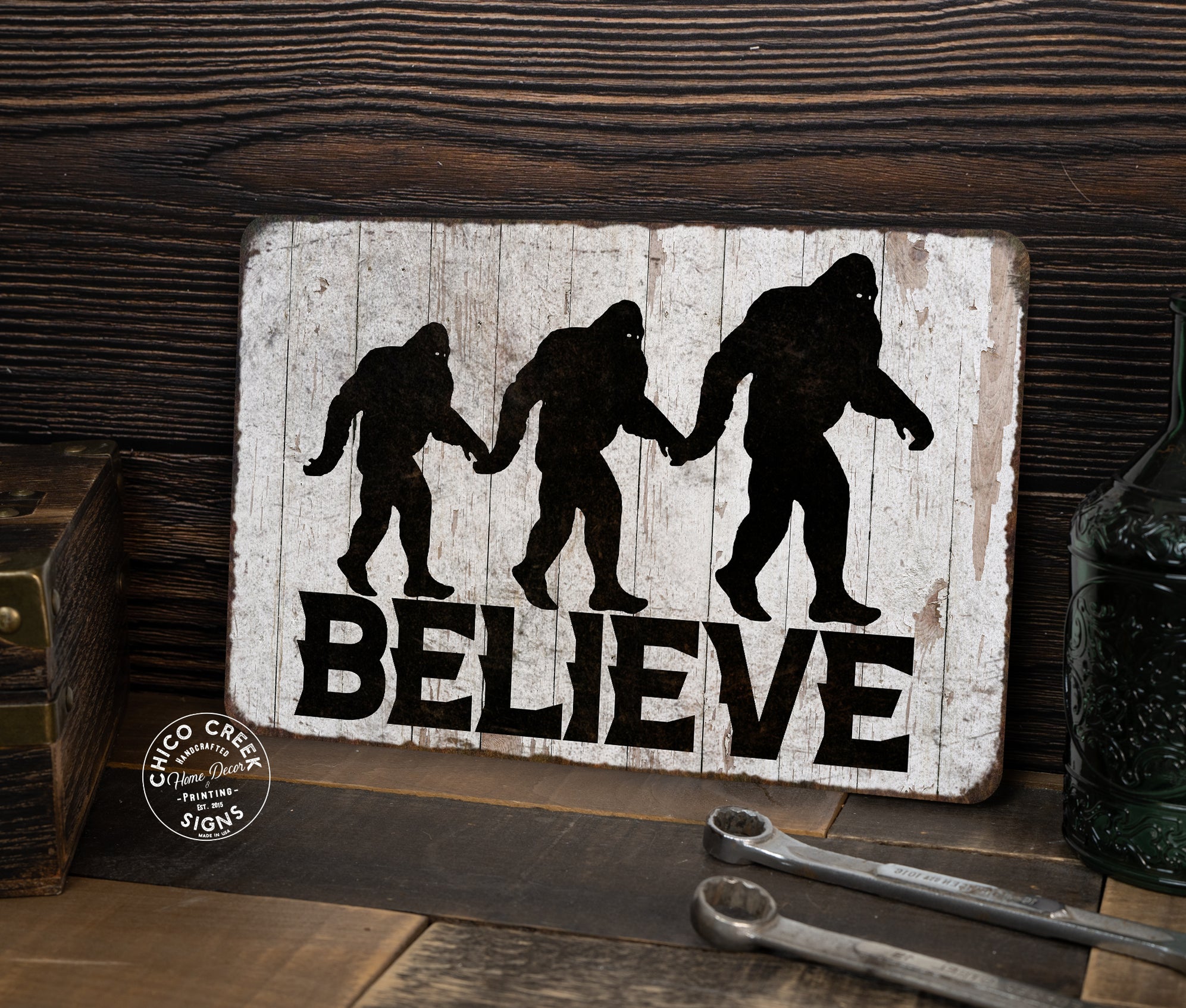 Believe In Big Foot Sign Sasquatch Camper Yard Sign Yeti Funny Garage ...