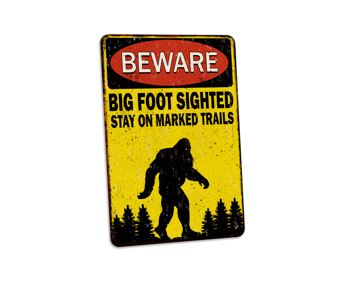 Warning Big Foot Sighted Sign Sasquatch Camper Yard Sign Yeti Funny 10 ...