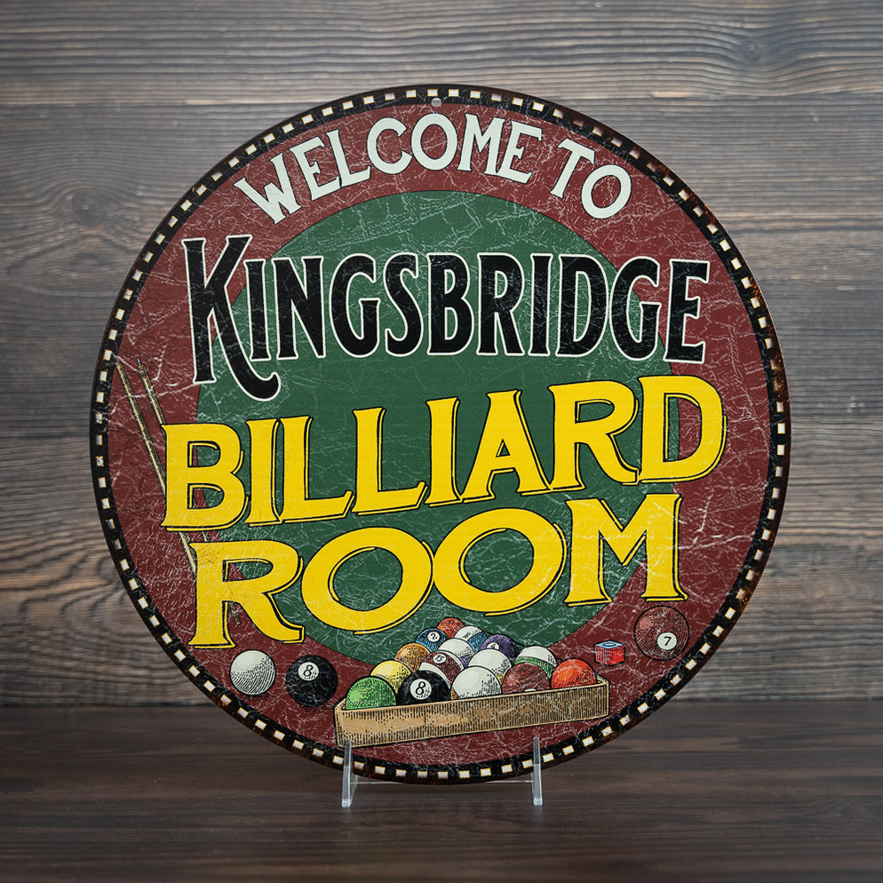 Personalized Billiard Room 14" Round Metal Sign Wall Decor 10014003300 ...