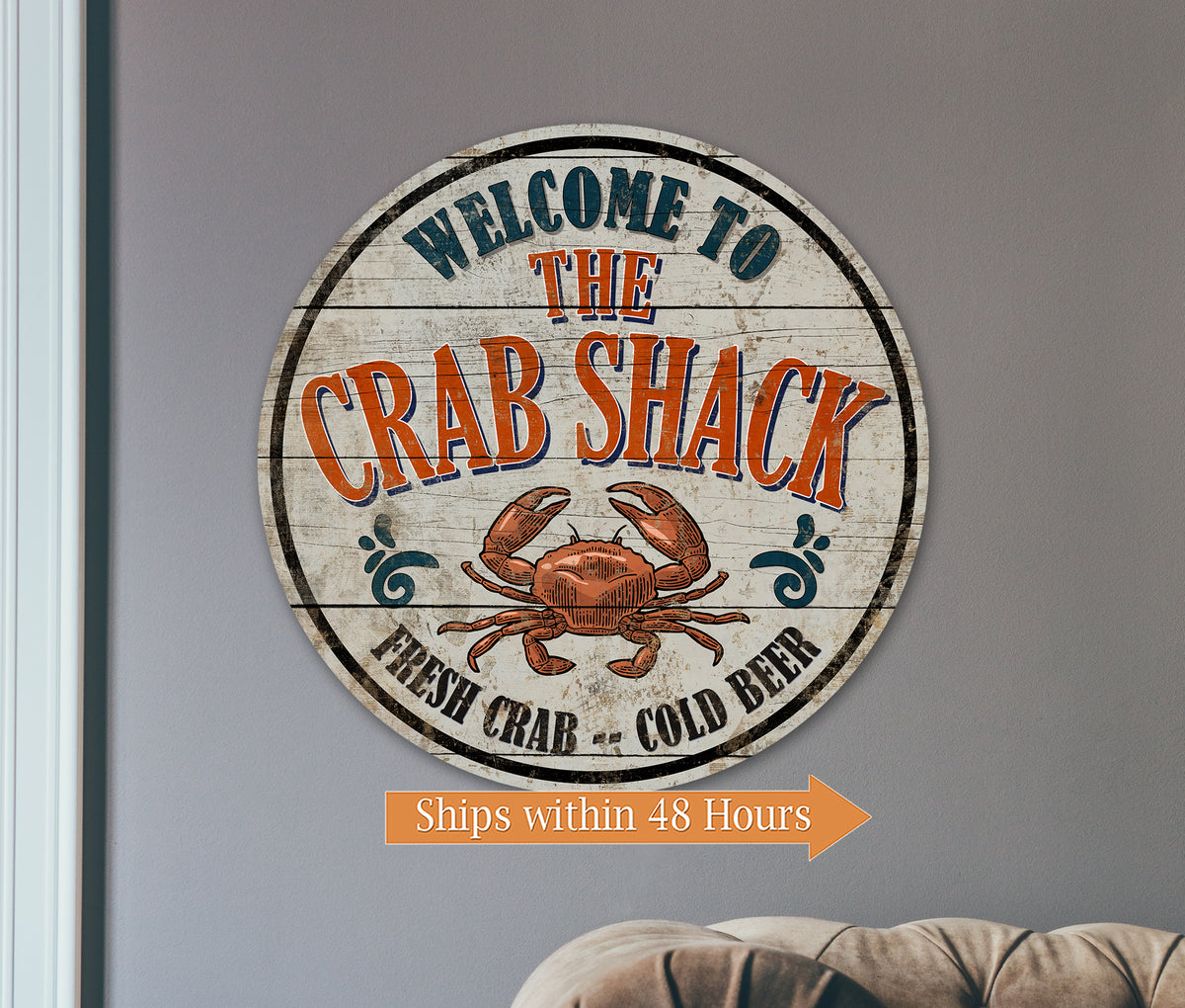 Welcome Crab Shack Sign Seafood Fish Lobster Leg Wall Decor Clambake C ...
