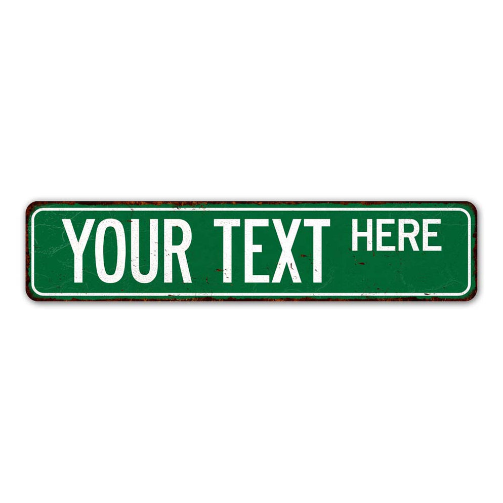 Personalized Green Street Sign Metal 4x18 104180001001 — Chico Creek Signs