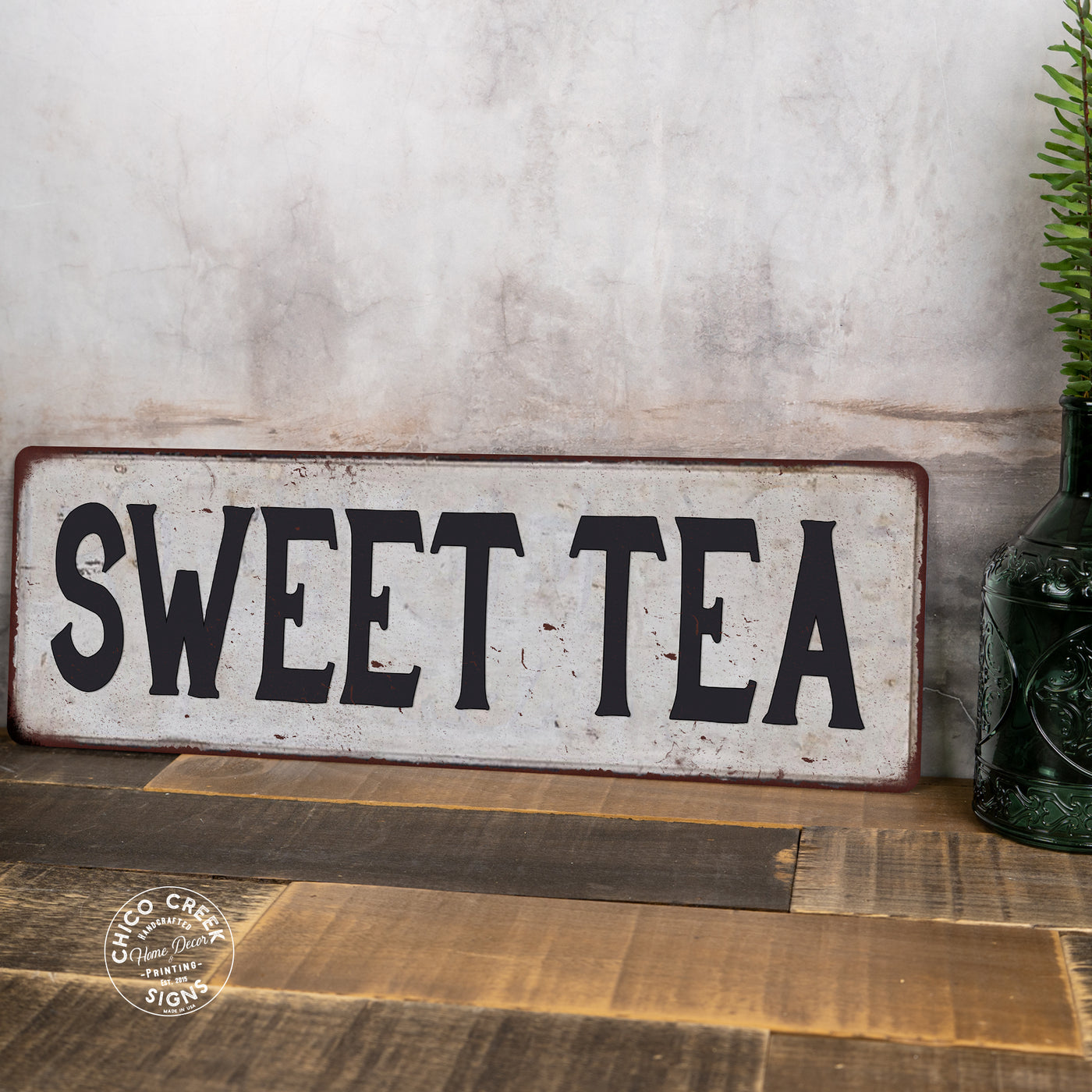 SWEET TEA Vintage Look Rustic Metal Sign Chic Retro 106180035066 ...