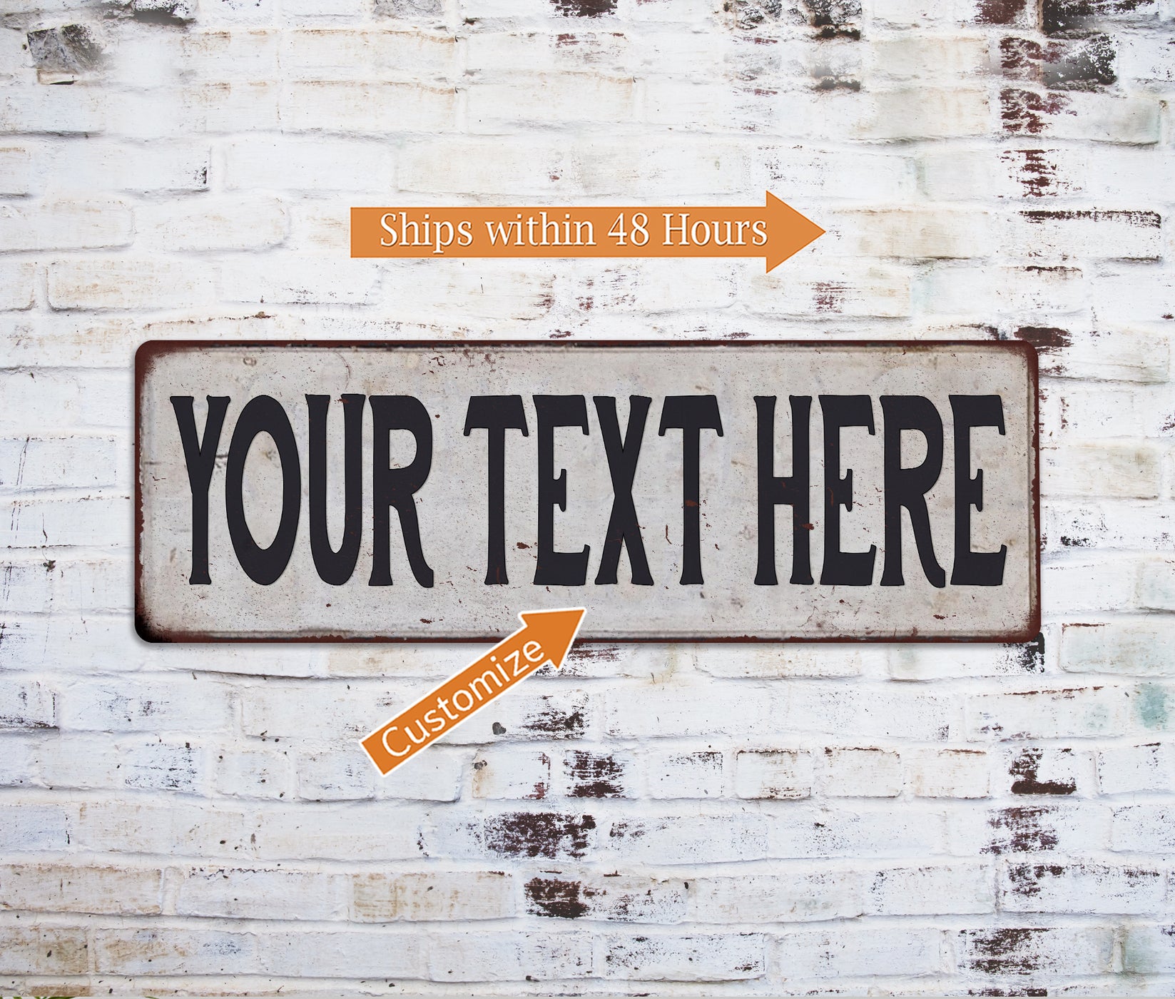 YOUR NAME Vintage Look Personalized Rustic Chic Metal Sign 6x18 106180 ...