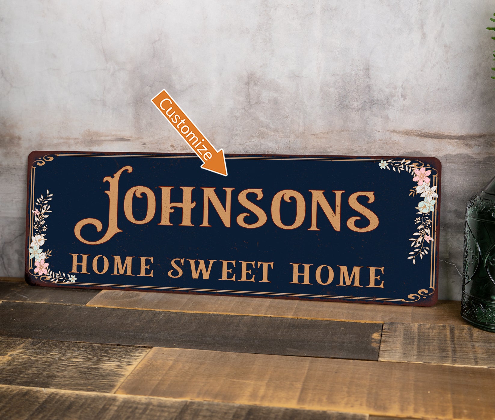 Personalized Home Sweet Home Victorian 6x18 Metal Sign 106180046001 ...