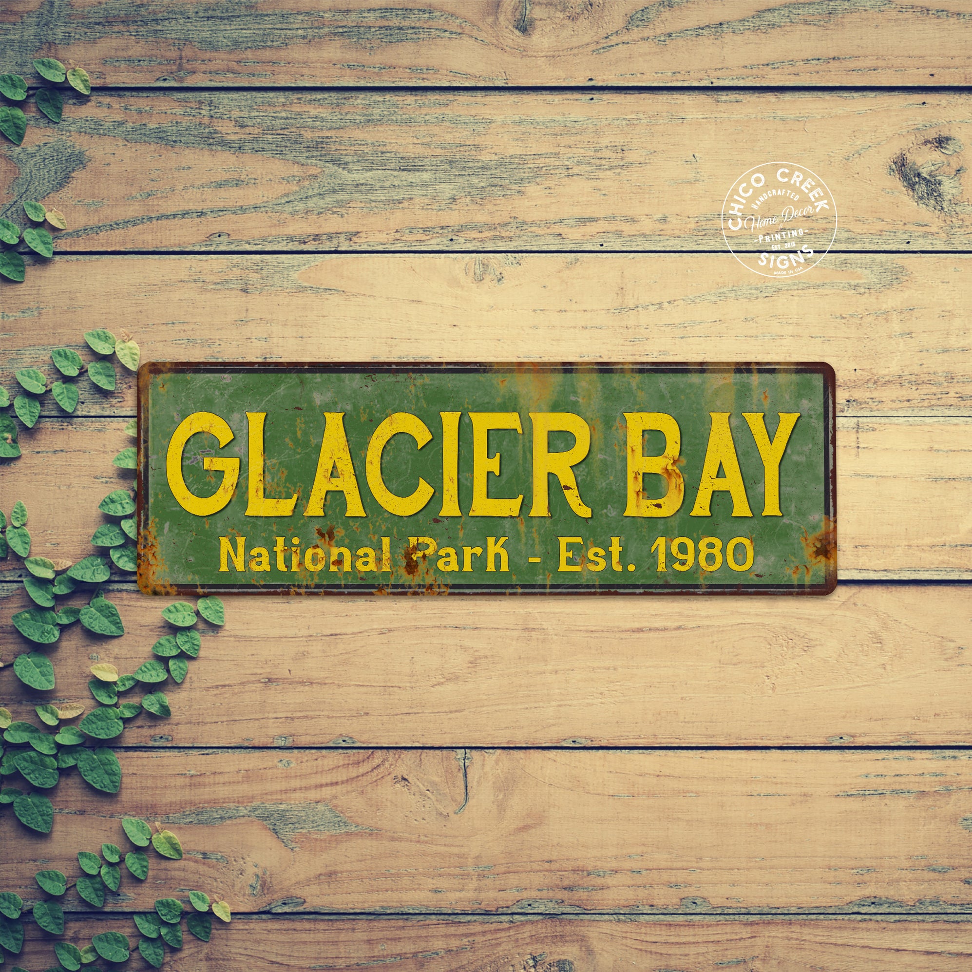 Glacier Bay National Park Rustic Metal Sign Cabin Wall Decor — Chico ...