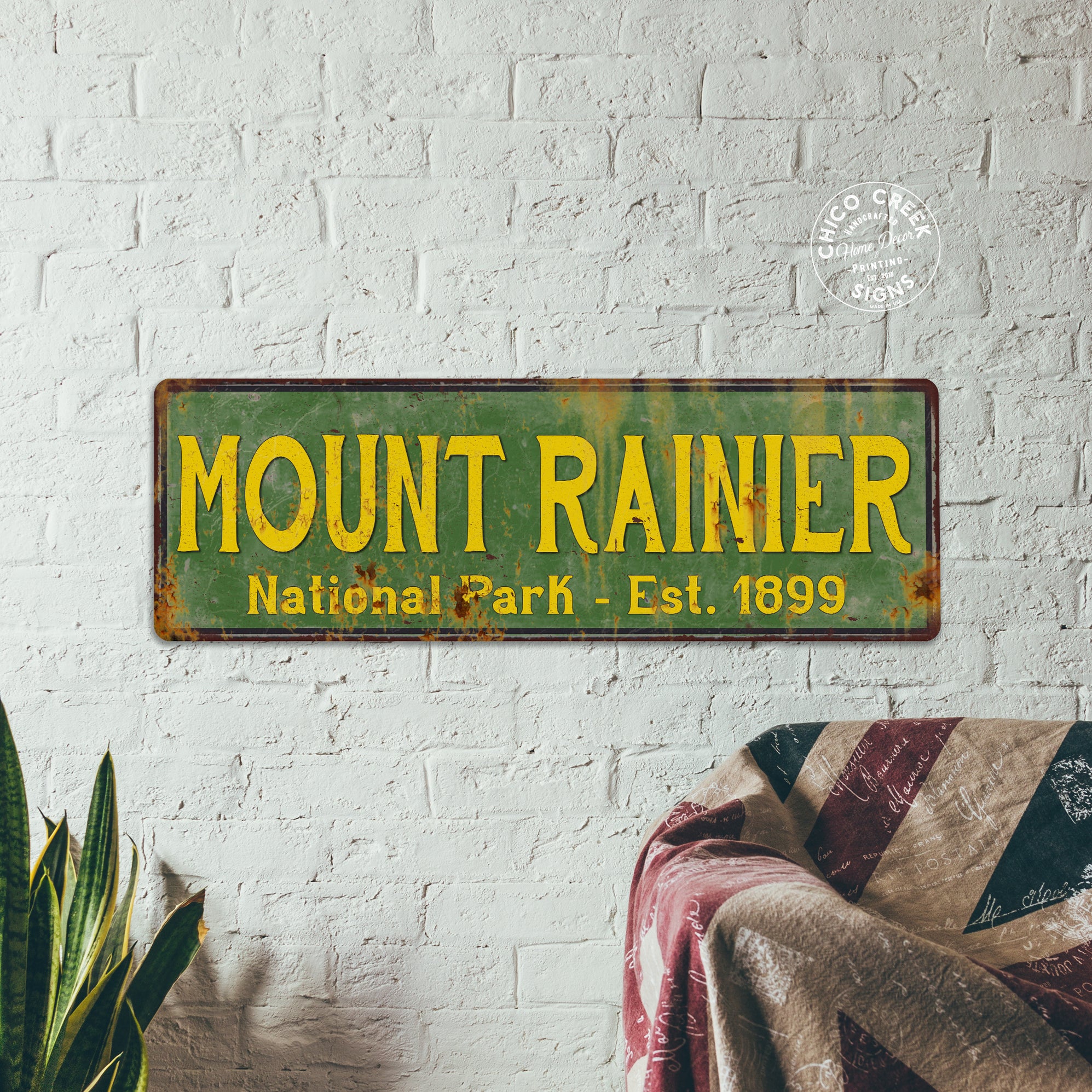 Mount Rainier National Park Rustic Metal Sign Cabin Wall Decor 1061800 ...