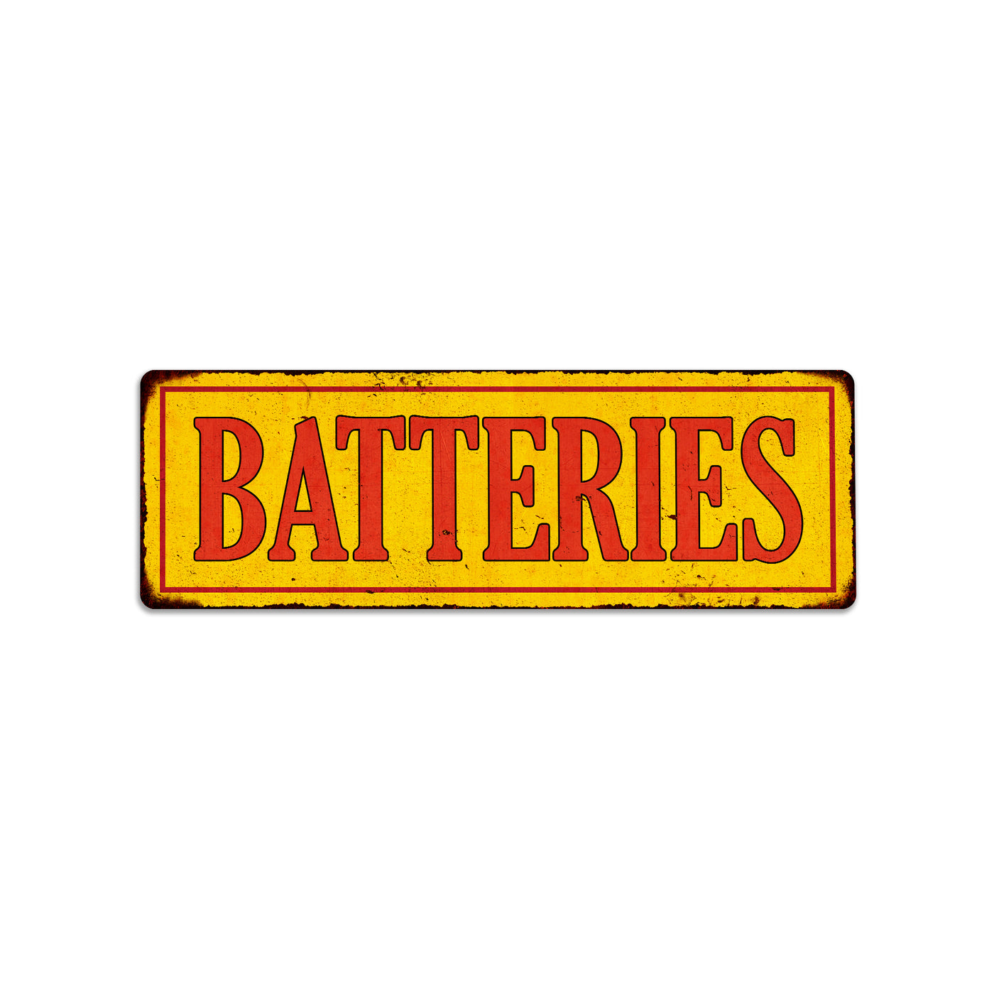 Batteries in Vintage Looking Metal Sign Shop Oil Gas Garage — Chico ...