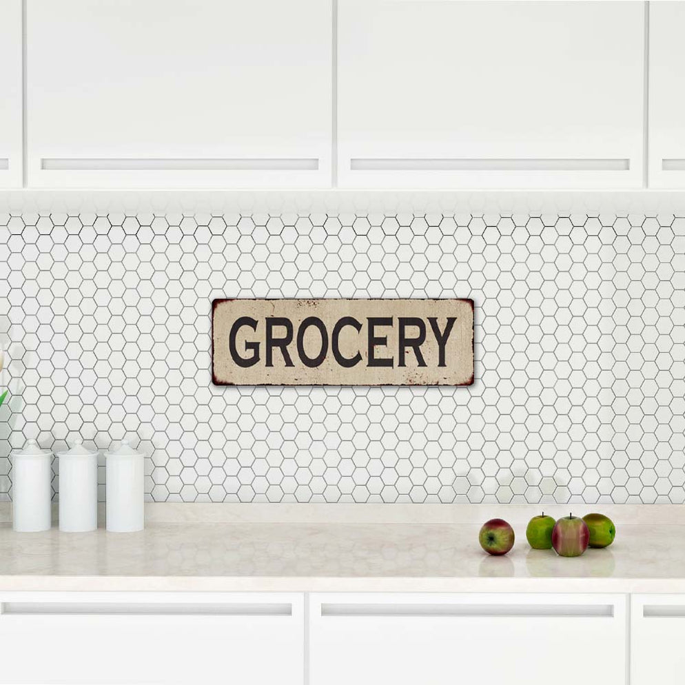 Grocery Vintage Look Home Decor Farmhouse Metal Sign — Chico Creek Signs