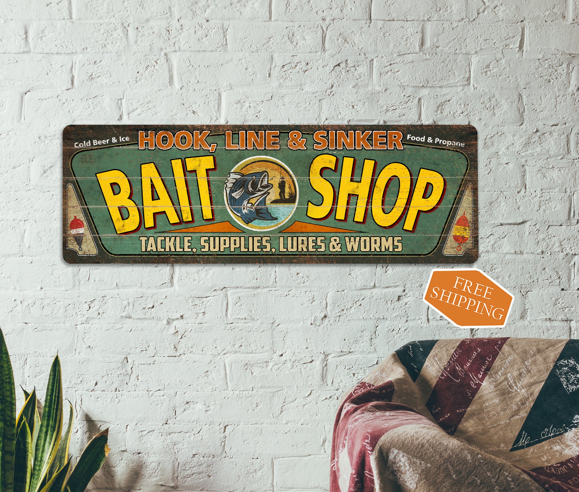 Bait Shop Sign Metal — Chico Creek Signs