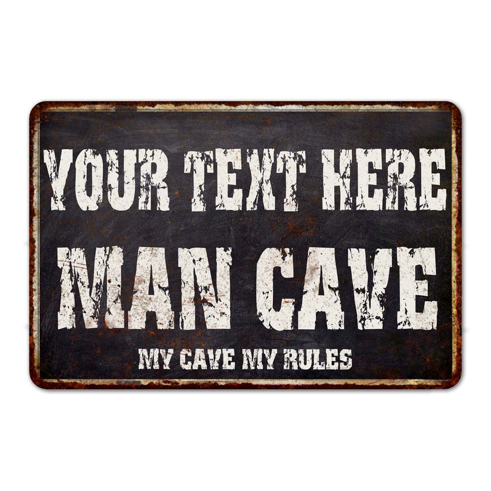 Personalized Man Cave Black Grunge Sign Home Decor Gift Cave Funny 108 ...