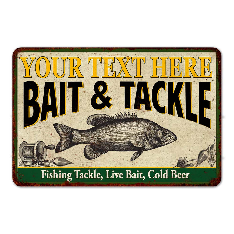 Personalized Bait & Tackle Metal Sign Man Cave Wall Decor 108120016001 ...