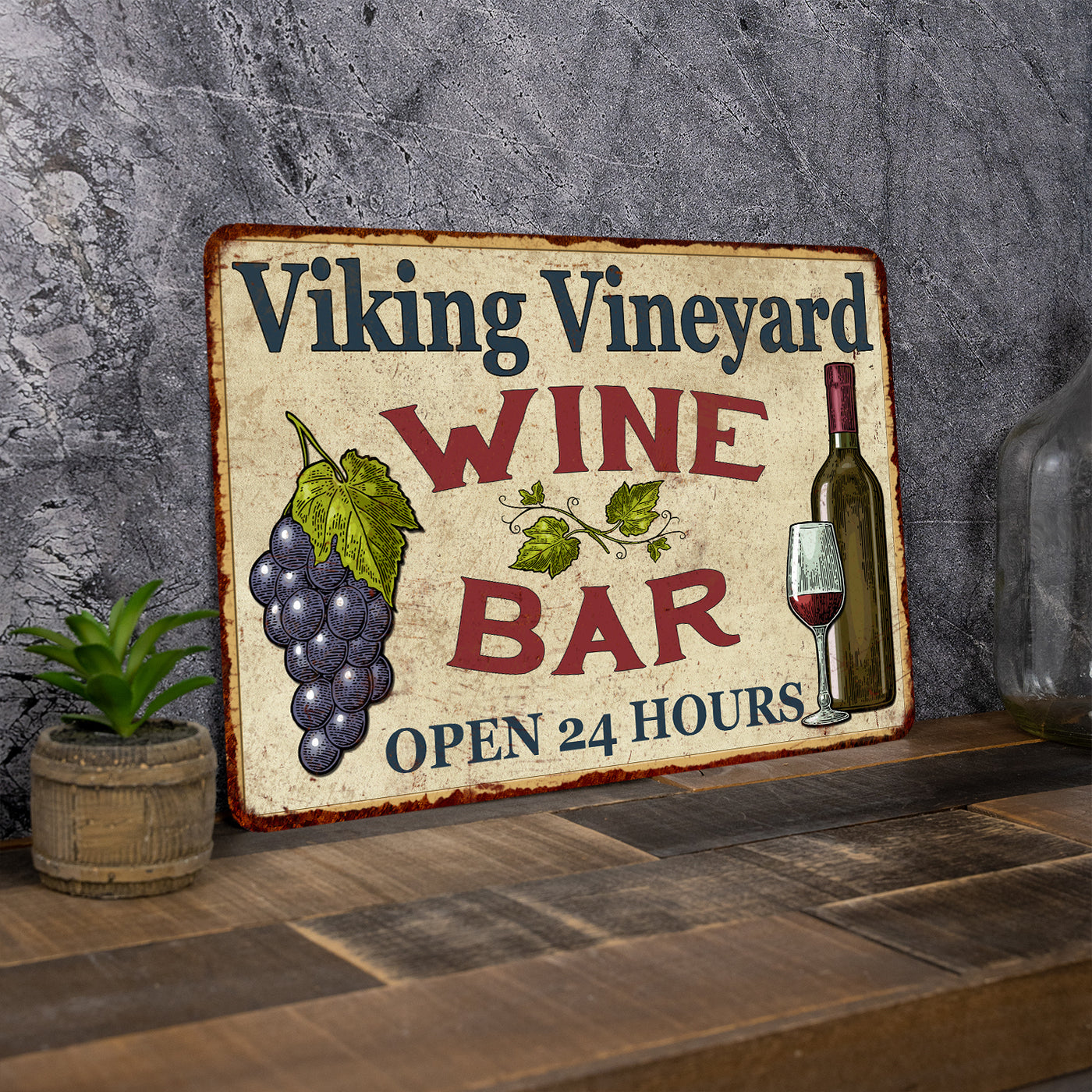Personalized Rustic Wine Bar Sign — Chico Creek Signs
