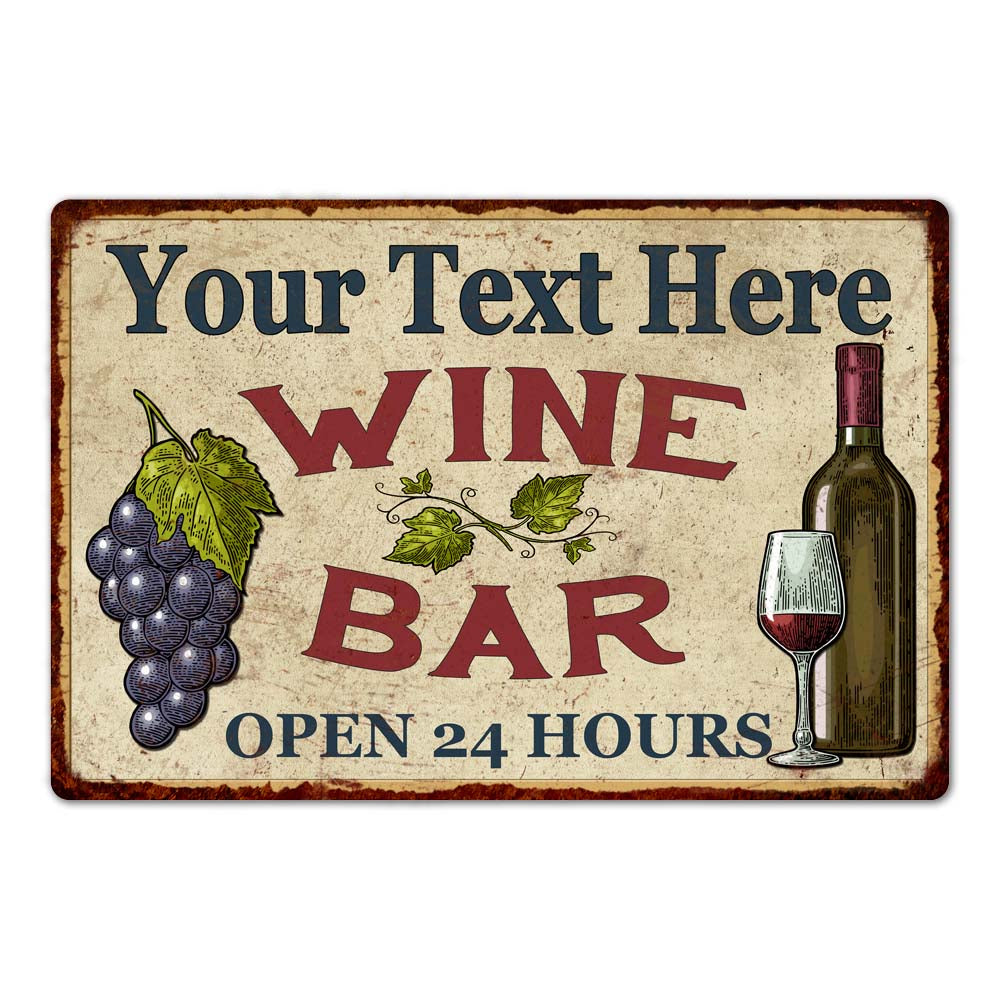 Personalized Rustic Wine Bar Sign — Chico Creek Signs