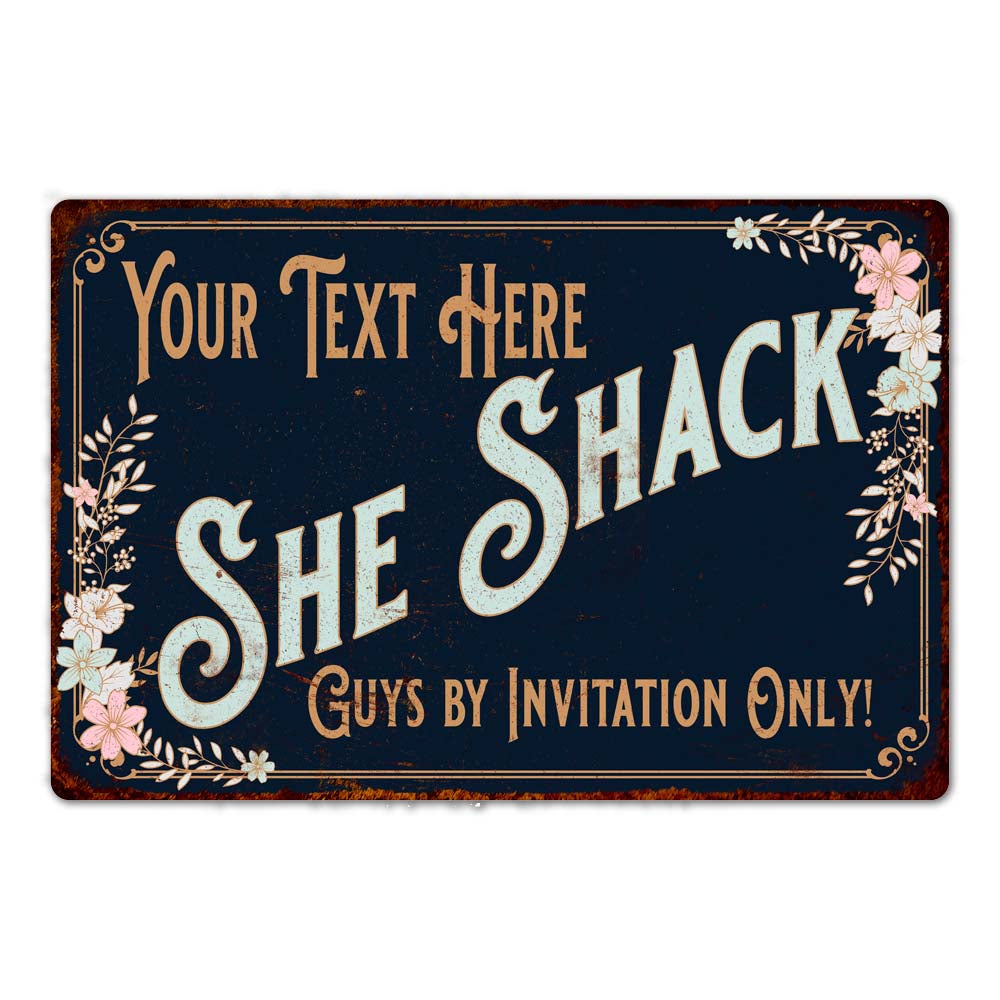 Personalized SHE SHACK Sign Metal Wall Decor 108120060001 — Chico Creek ...
