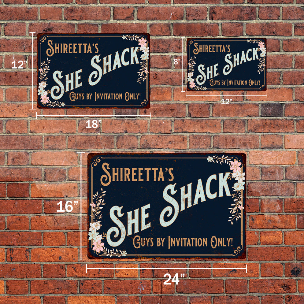 Personalized SHE SHACK Sign Metal Wall Decor 108120060001 — Chico Creek ...