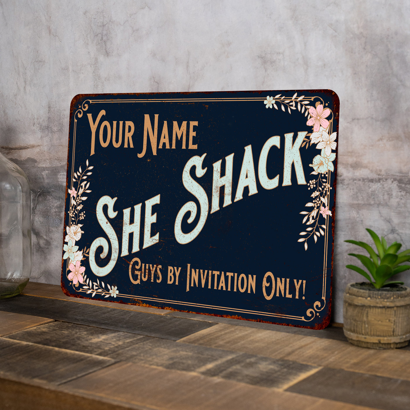 Personalized SHE SHACK Sign Metal Wall Decor 108120060001 — Chico Creek ...