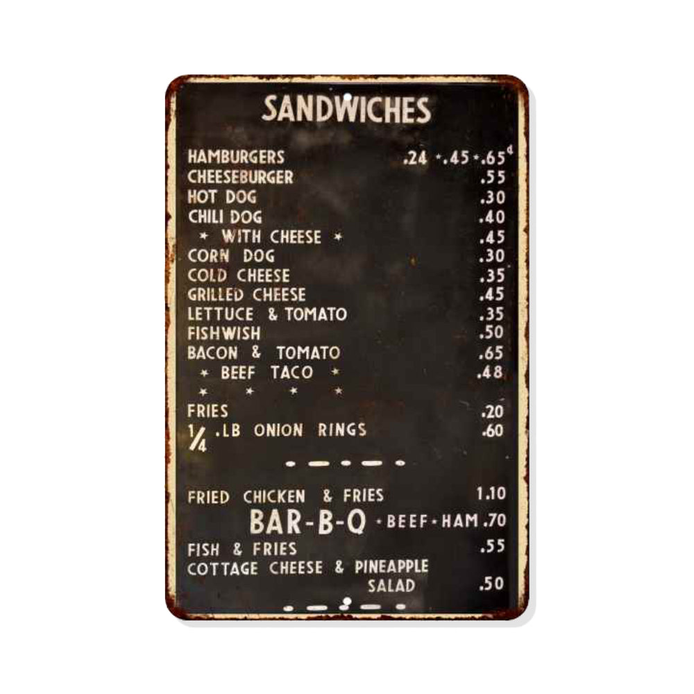 Sandwiches Vintage Metal Sign 108120068015 — Chico Creek Signs