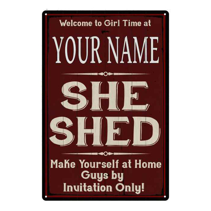 Personalized She Shed Lady Cave Metal Sign 108120088001 — Chico Creek Signs