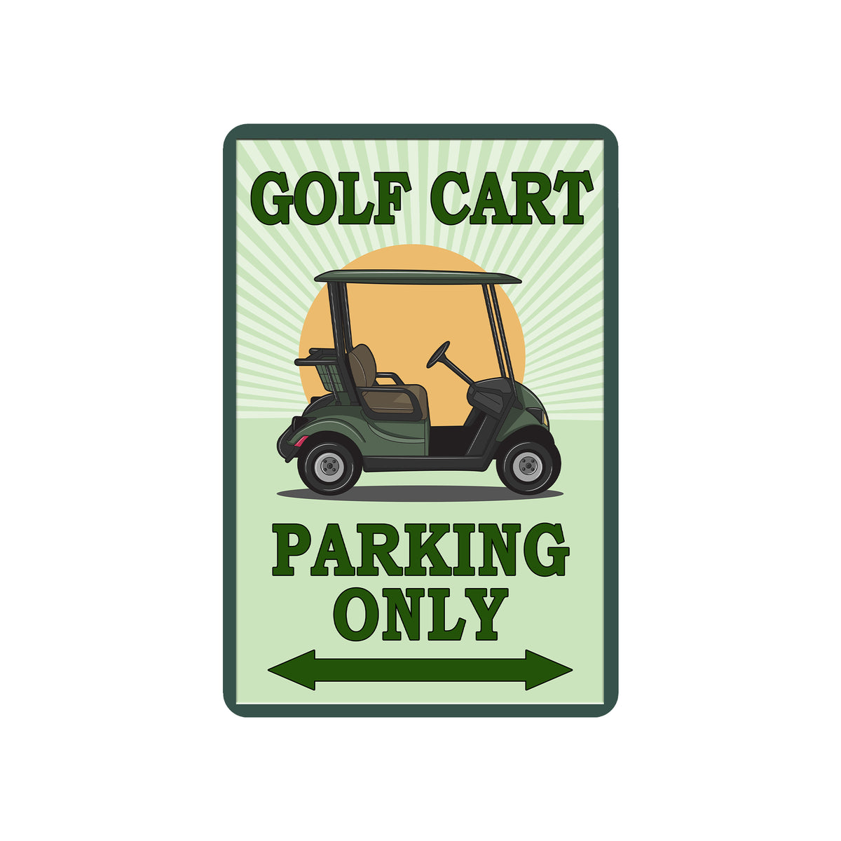 Golf Cart Parking Only Sign Course Decor Wall Metal Parking Sign ...