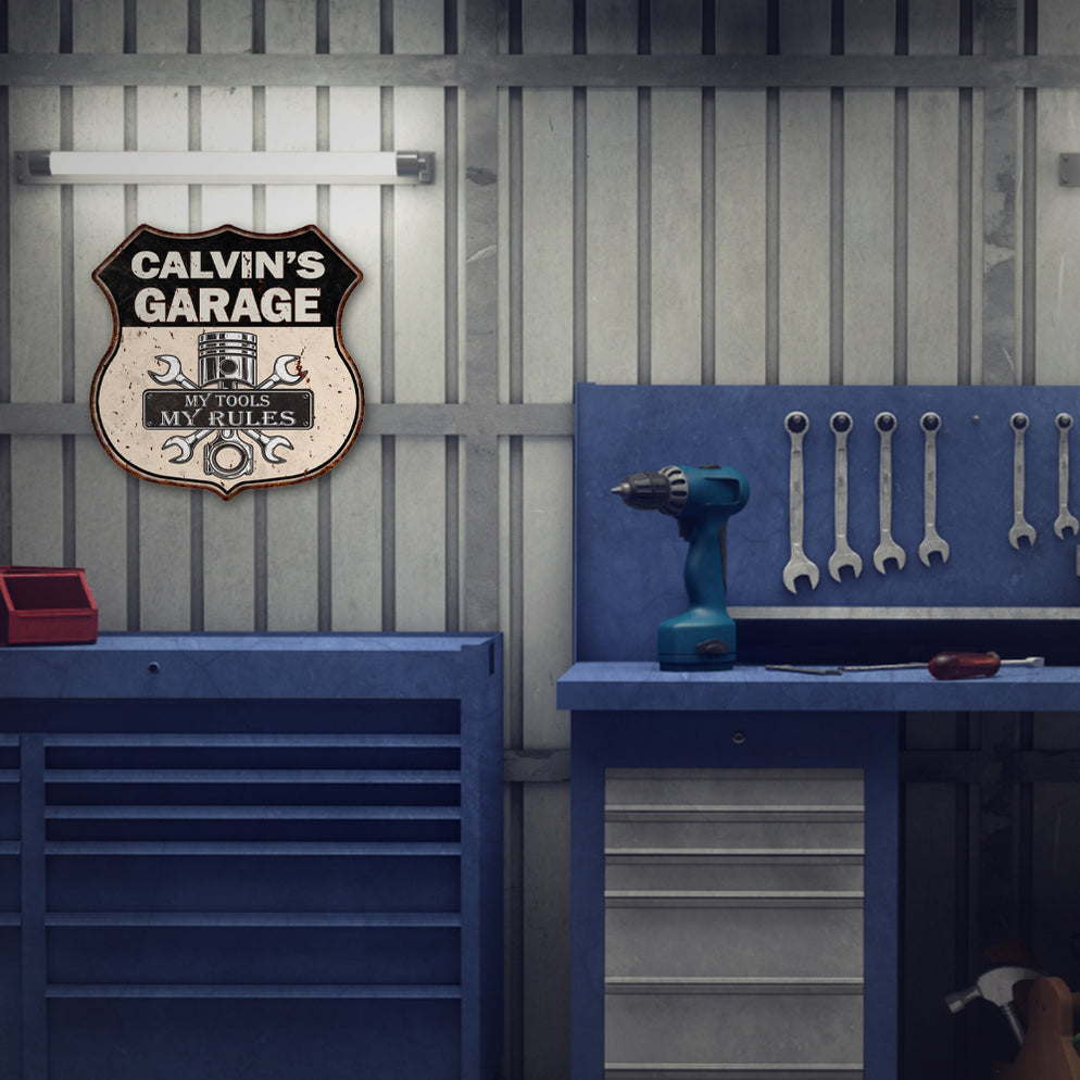 Personalized Garage My Tools My Rules Metal Sign 211110024001 — Chico ...