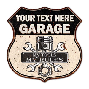 Personalized Garage My Tools My Rules Metal Sign 211110024001 — Chico ...